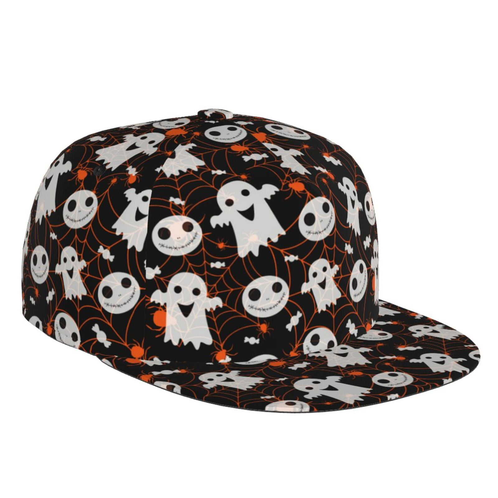 Baseball Cap halloween spider web ghost Flat Brim Hats for Men and ...
