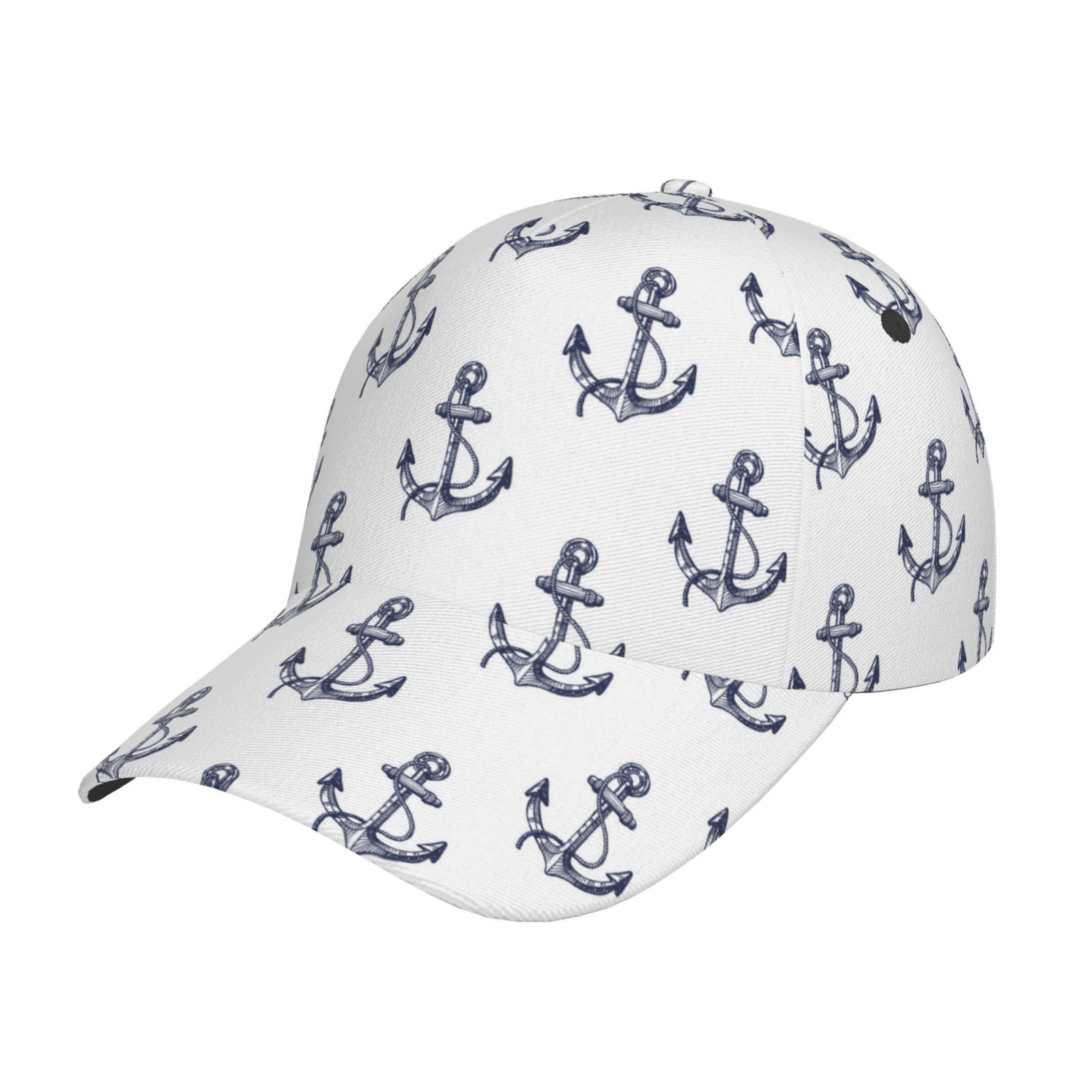 Baseball Cap - hand drawn anchors white vintage Hats for Men Women Low ...