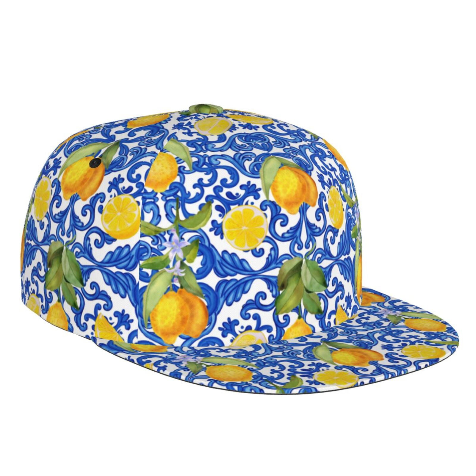 Baseball Cap - lemons Sicilian traditional print Hats for Men/Women Low ...