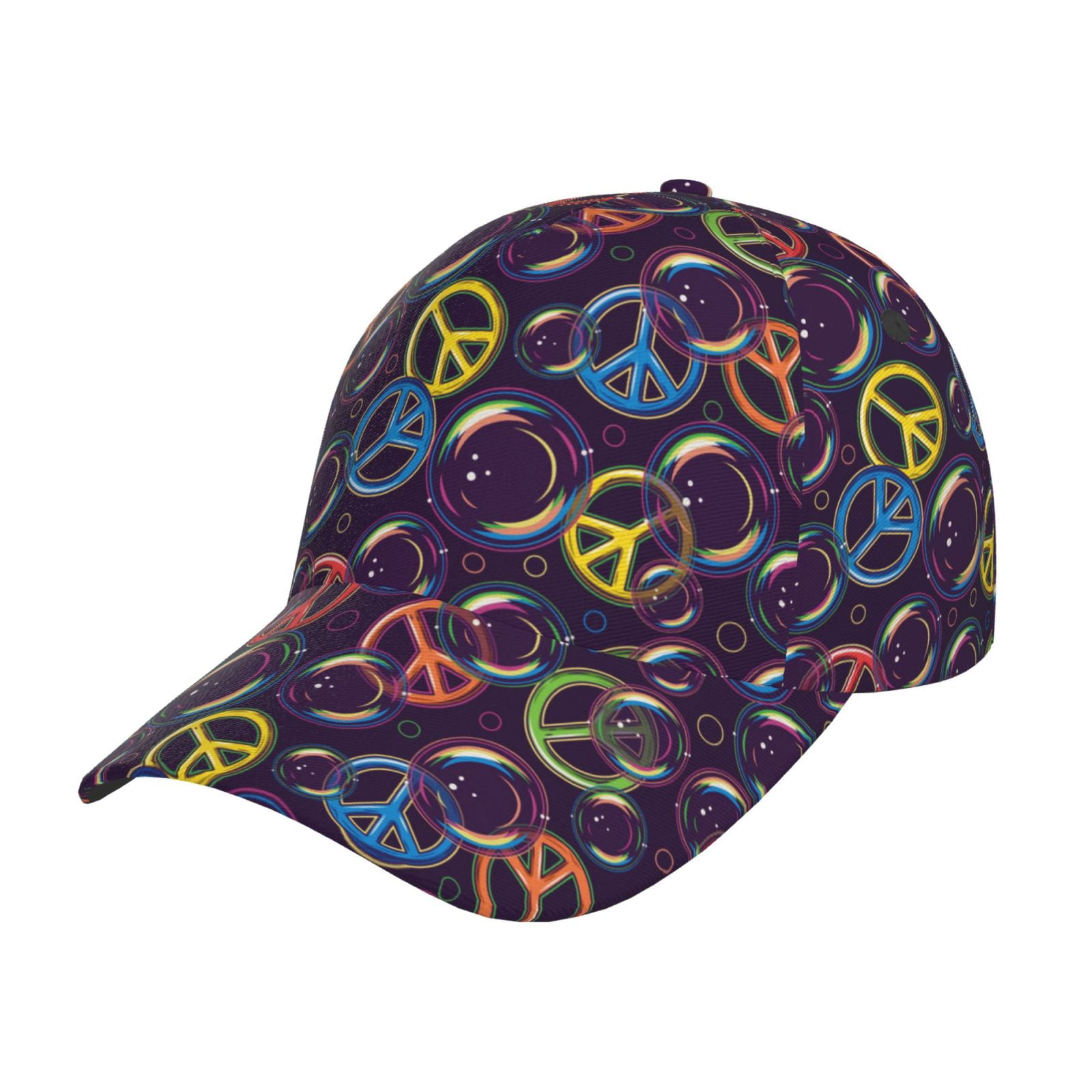 Baseball Cap - peace sign bubbles dark purple Hats for Men Women Low ...