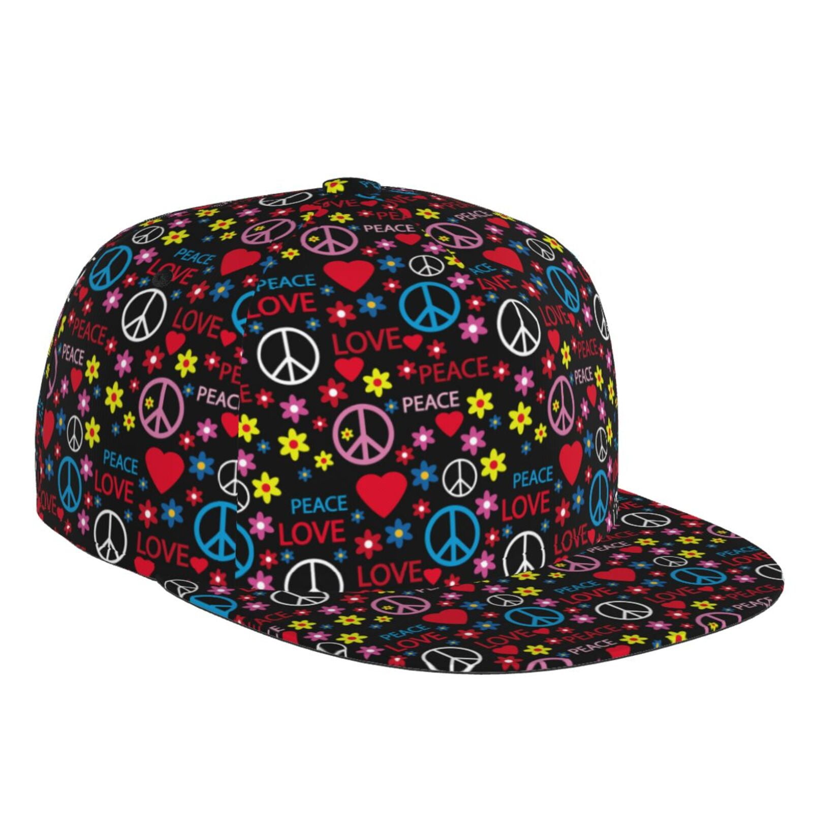 Baseball Cap - peace sign love flower heart Hats for Men/Women Low ...