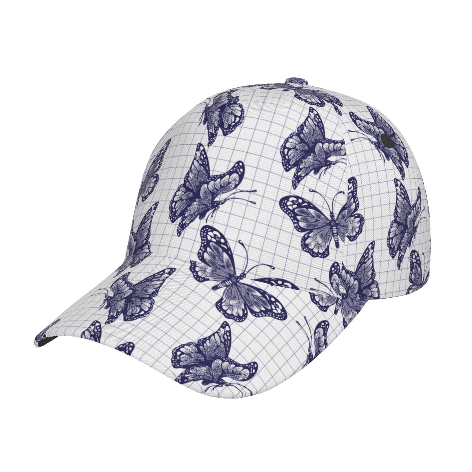 Baseball Cap - purple inky butterfly checkered Hats for Men Women Low ...