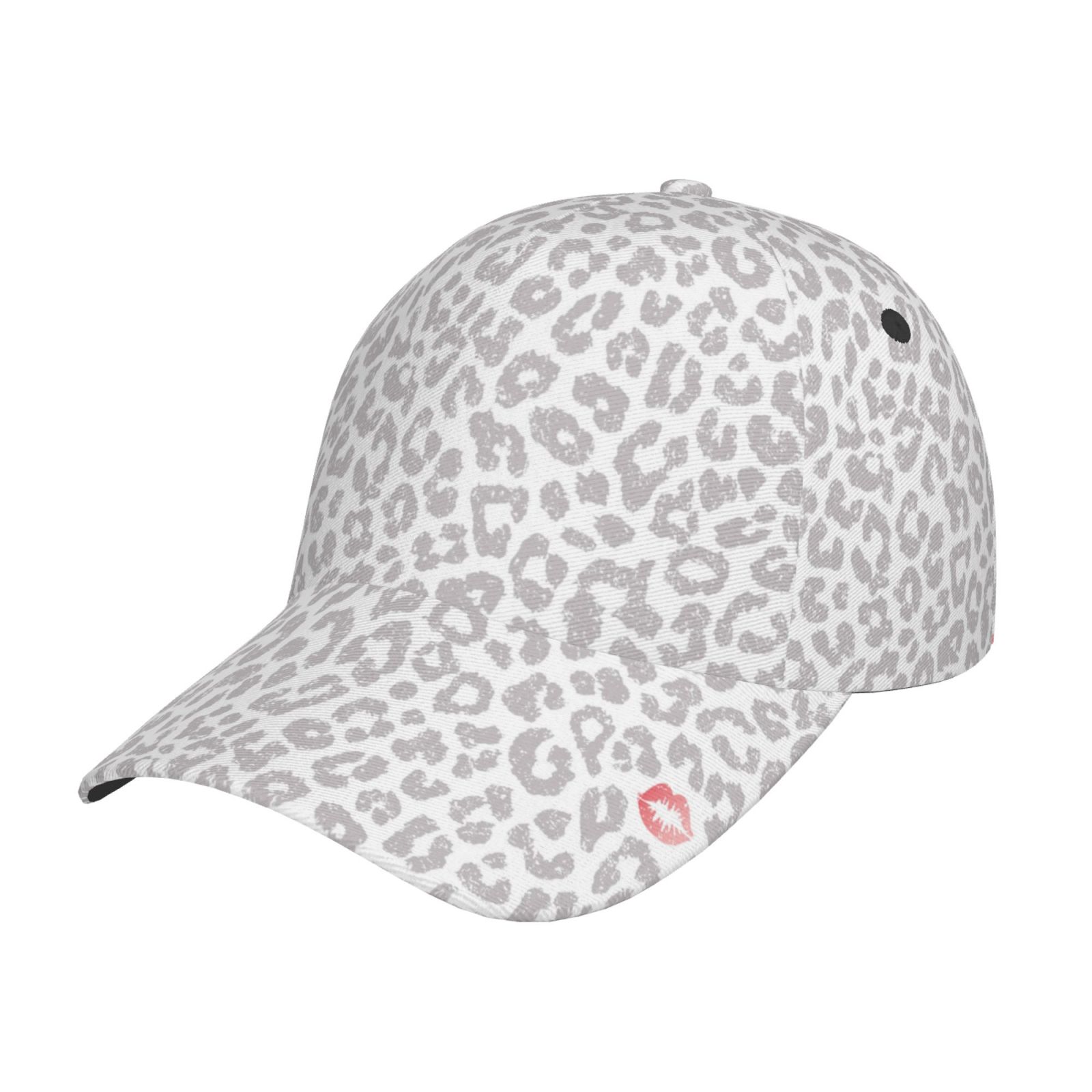 Baseball Cap, red lip grey Leopard Sun Hats for Men Women, Adjustable ...