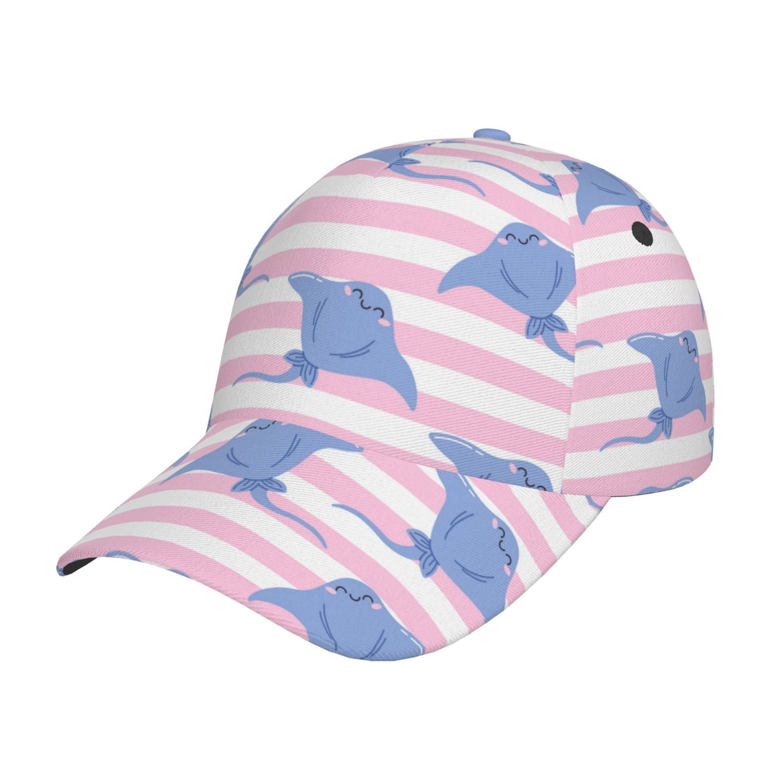 Baseball Cap - stingray pink stripes cute Adjustable Size Hats for Men ...