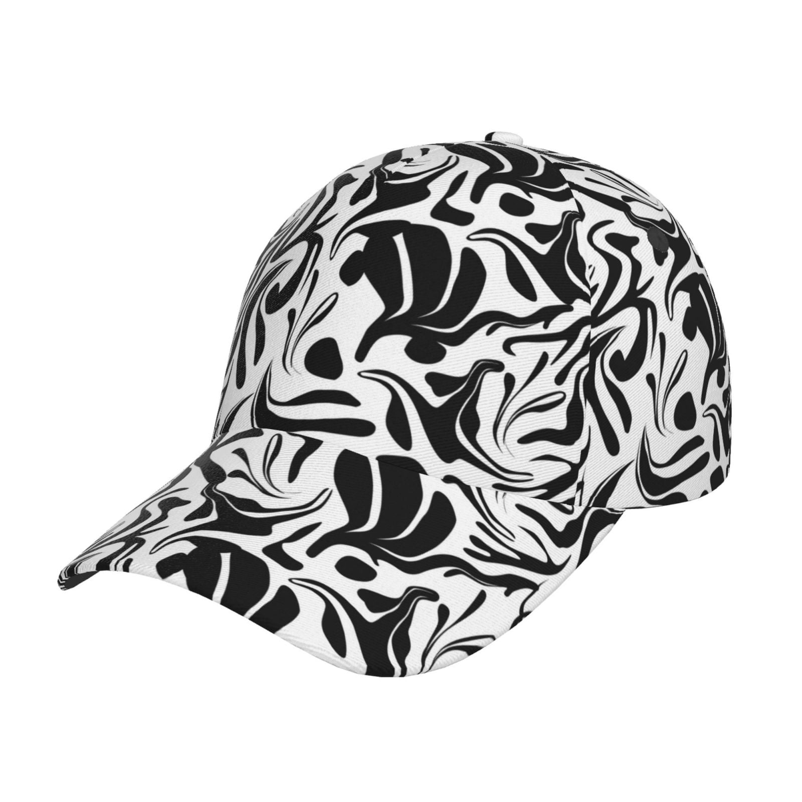 Baseball Cap, vibrant boho flower black white Trucker Hats Women Dad ...