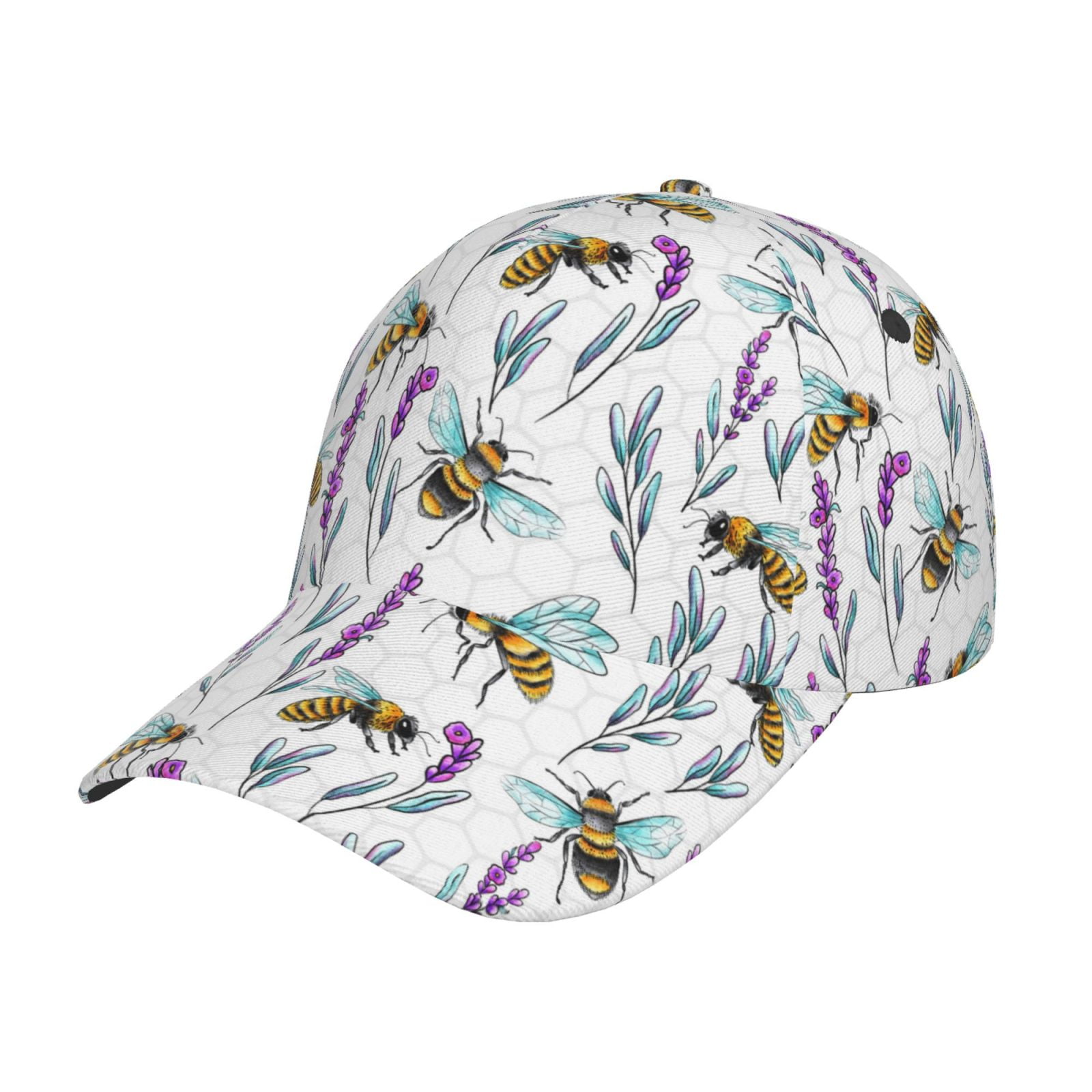 Baseball Cap - vintage Bees Lavender Hats for Men Women Low Profile ...