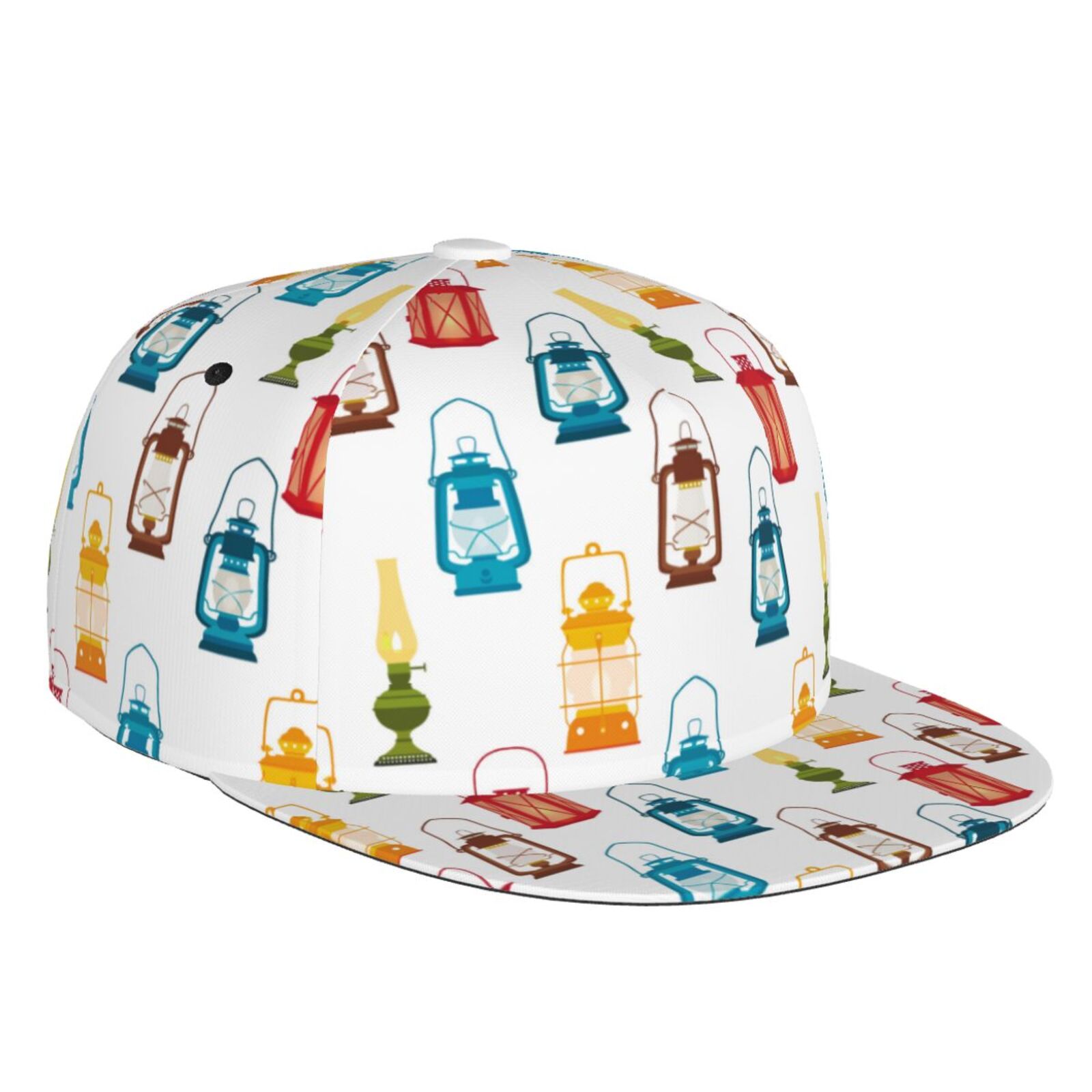 Baseball Cap vintage Light Bulb Print Flat Brim Hats for Men and Women ...