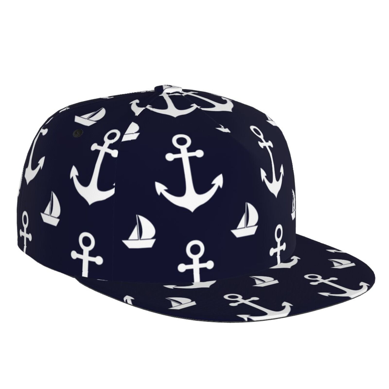 Baseball Cap - white Anchor Ship navyblue Hats for Men/Women Low ...