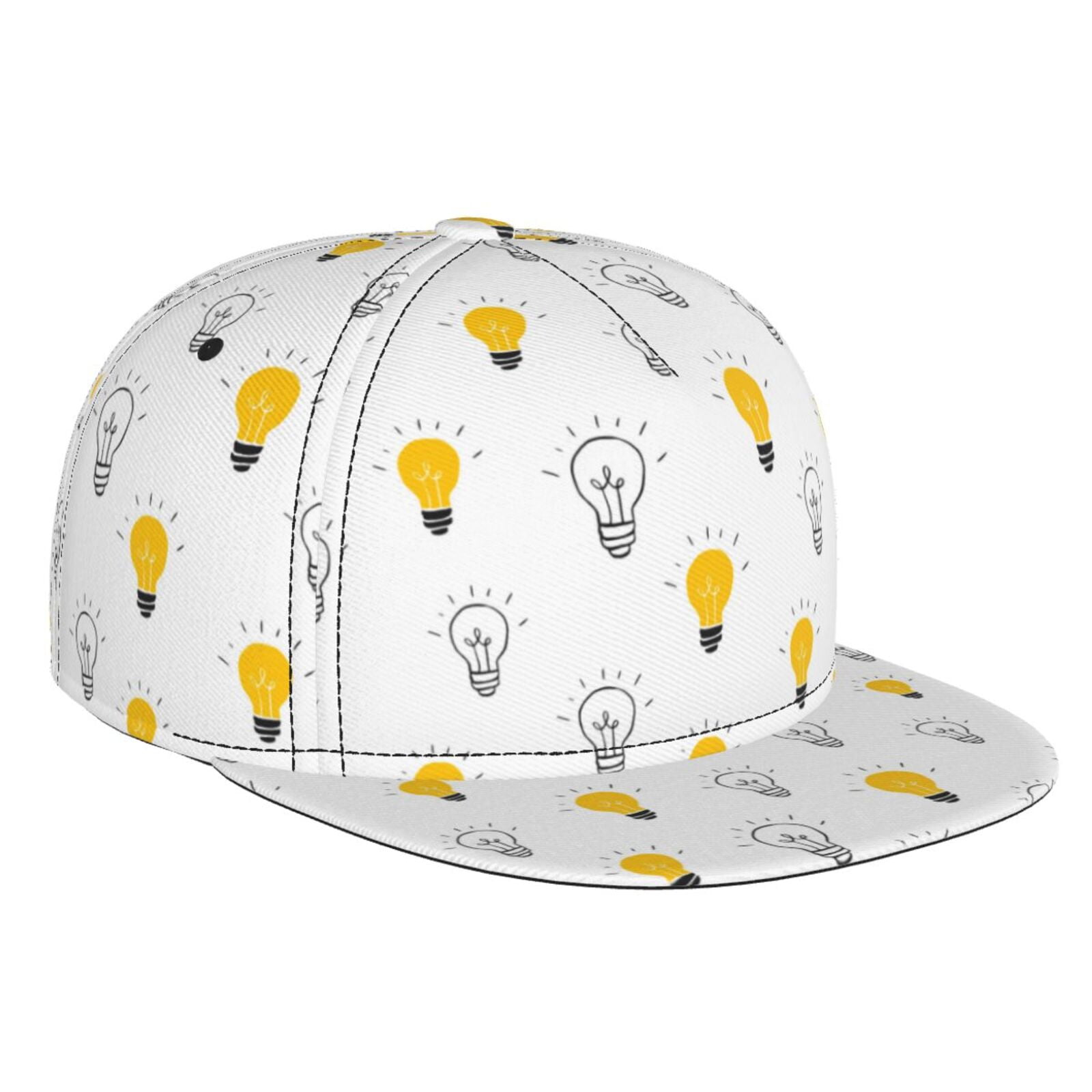 Baseball Cap - white Light Bulb Print Hats for Men/Women Low Profile ...