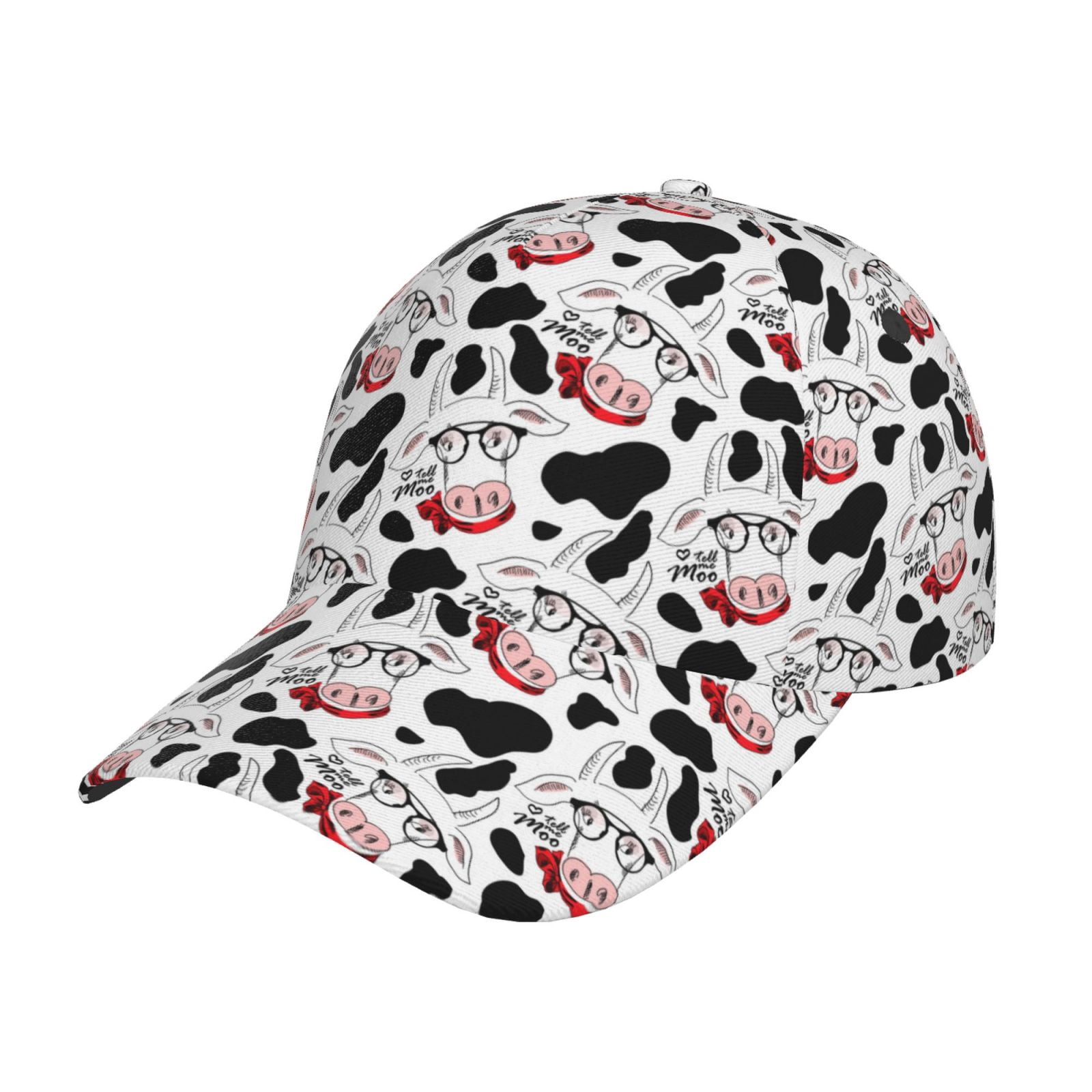 Baseball Cap - white cow glasses moo funny Adjustable Size Hats for Men ...