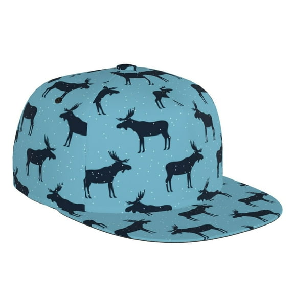 Baseball Cap - winter moose elk snow blue Hats for Men/Women Low ...
