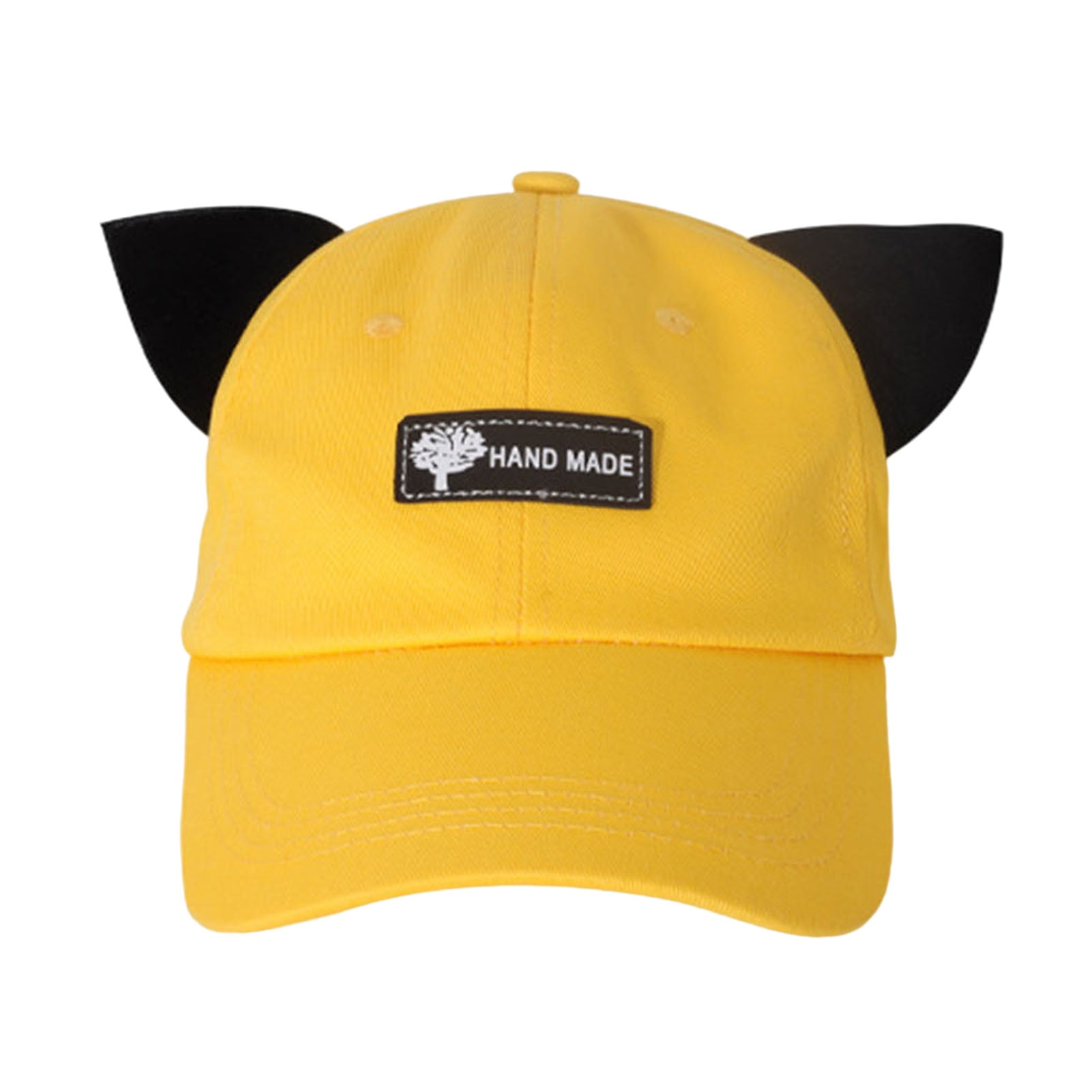 Baseball Cap with Cat Ears Decor for Men and Women, Vintage Washed ...