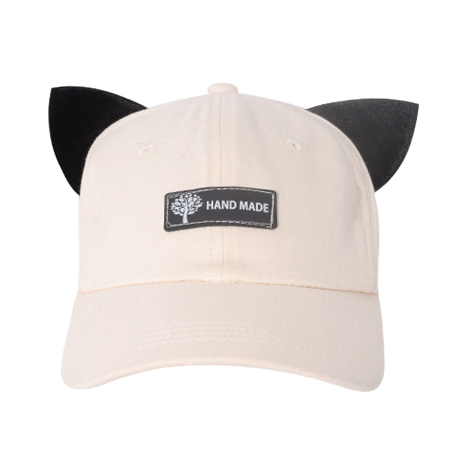 Baseball Cap with Cat Ears Decor for Men and Women, Vintage Washed ...