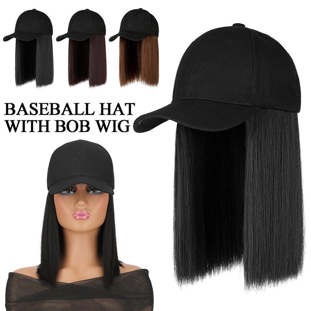Baseball Cap with Hair Extensions Lightweight Waterproof Adjustable Wig ...