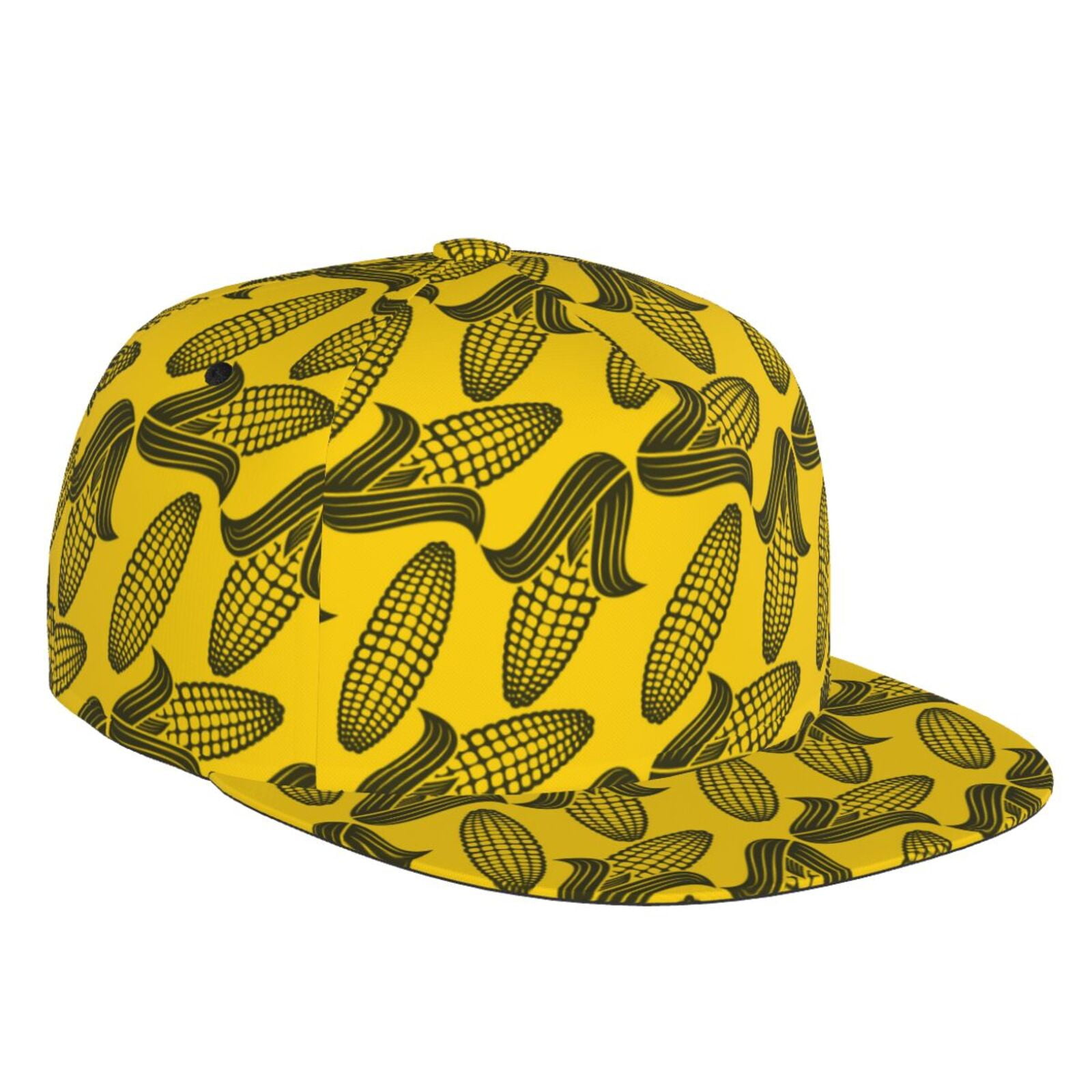 Baseball Cap yellow Corn Flat Brim Hats for Men and Women, Adjustable ...