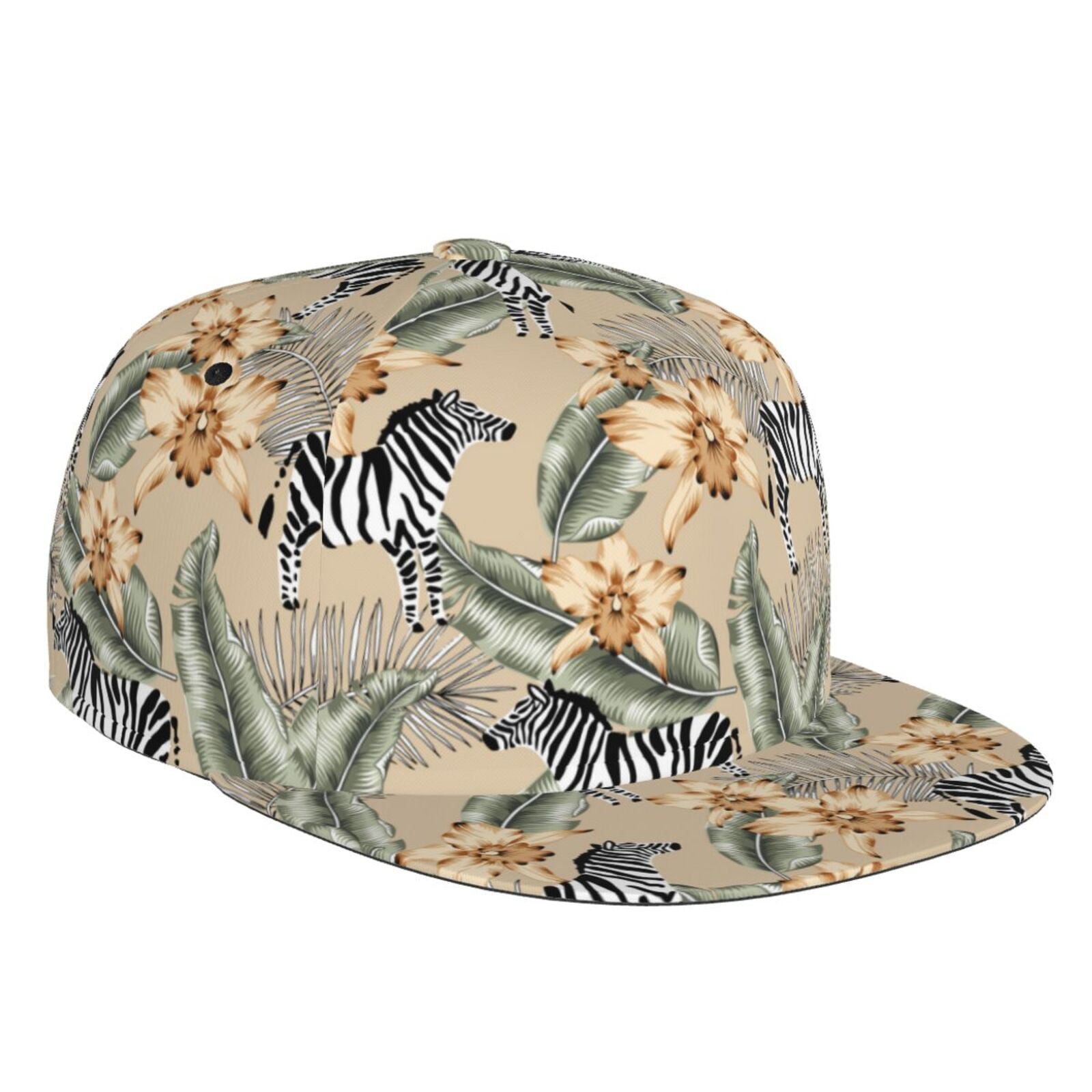 Baseball Cap - zebra Tropical palm leave beige Hats for Men/Women Low ...