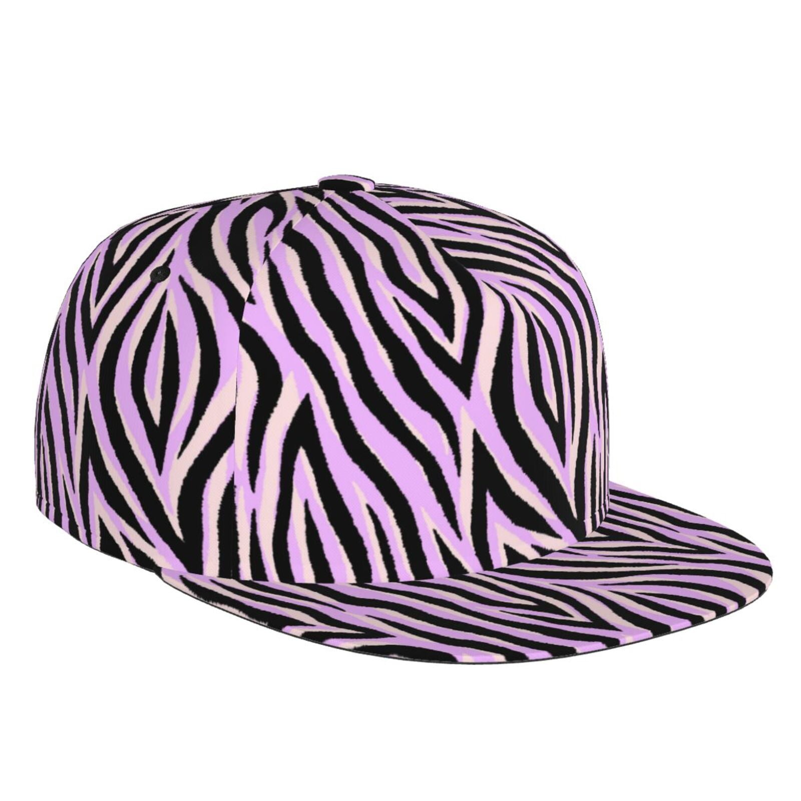 Baseball Cap zebra print purple Flat Brim Hats for Men and Women ...