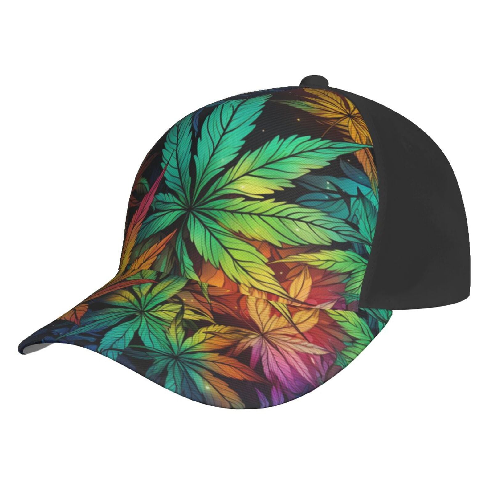 Baseball Caps Adjustable Outdoor 3D Dad Casual Hat Snapback , Neon Weed ...