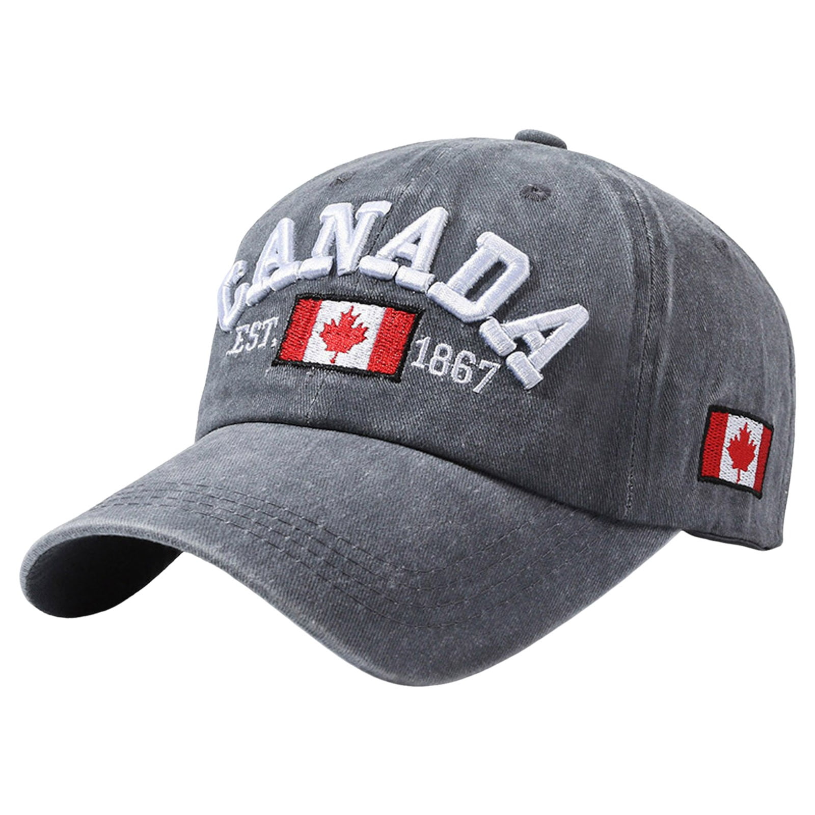 Baseball Caps Canada Day Embroidered Maple Leaf Flag Adjustable Hat for ...