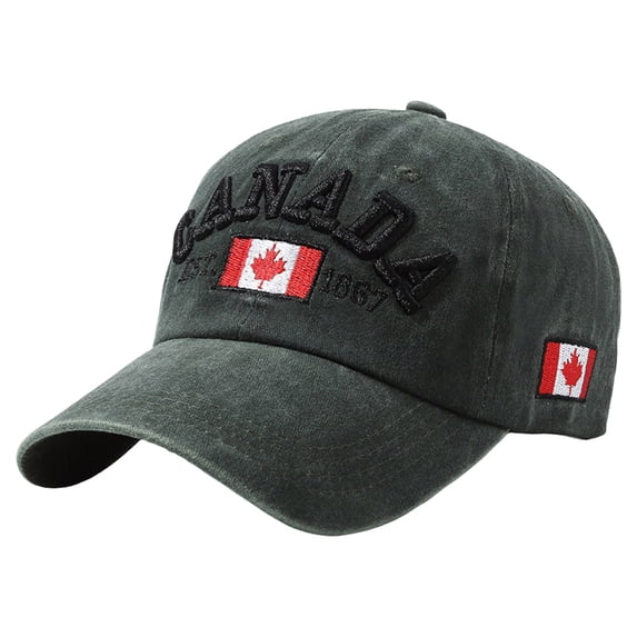 Baseball Caps Canada Day Embroidered Maple Leaf Flag Adjustable Hat for ...