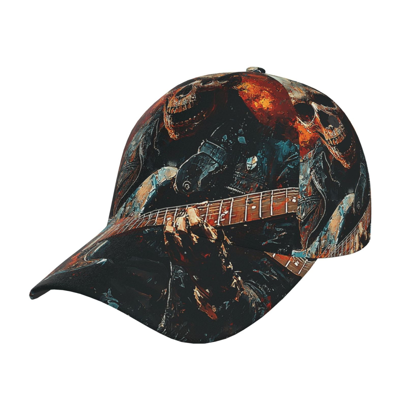 Baseball Caps Dad Trucker Hat Sun Hats Snapback for Outdoor Sport, Skull Dark Heavy Metal Rock ...