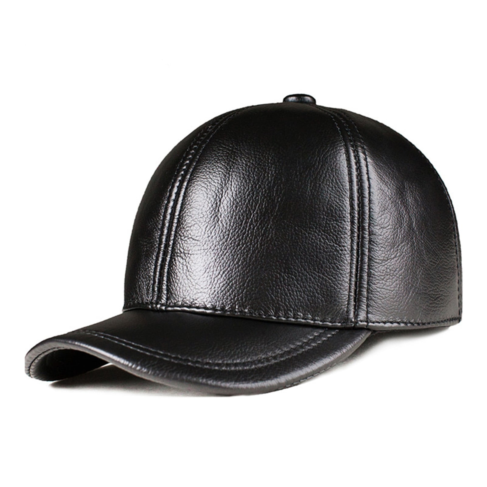 Baseball Caps Genuine Leather Hats For Men Dad Hat Adjustable Autumn ...