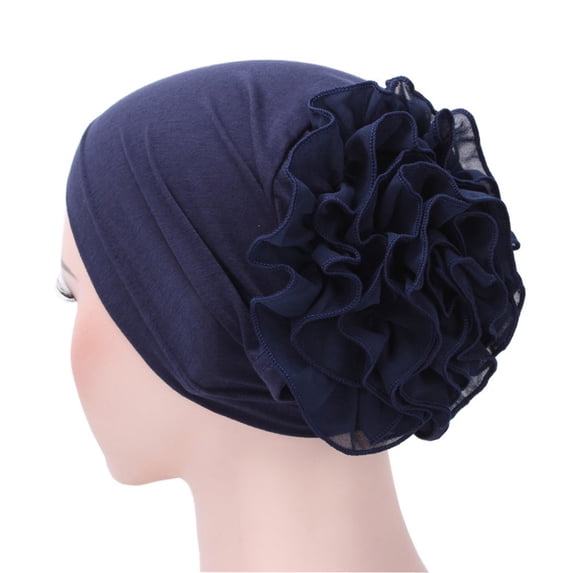 Baseball Caps Highlight Women Flower Ruffle Hat Scarf Head Wrap Cap for ...
