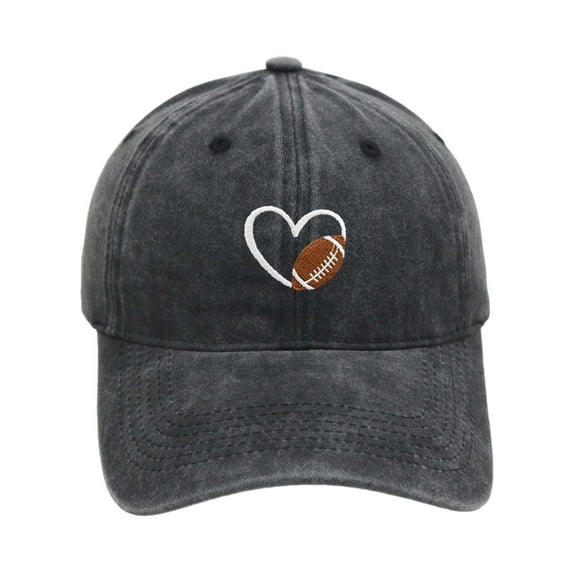 Baseball Caps Men Women Embroidered Heart Football Washed Baseball Cap ...