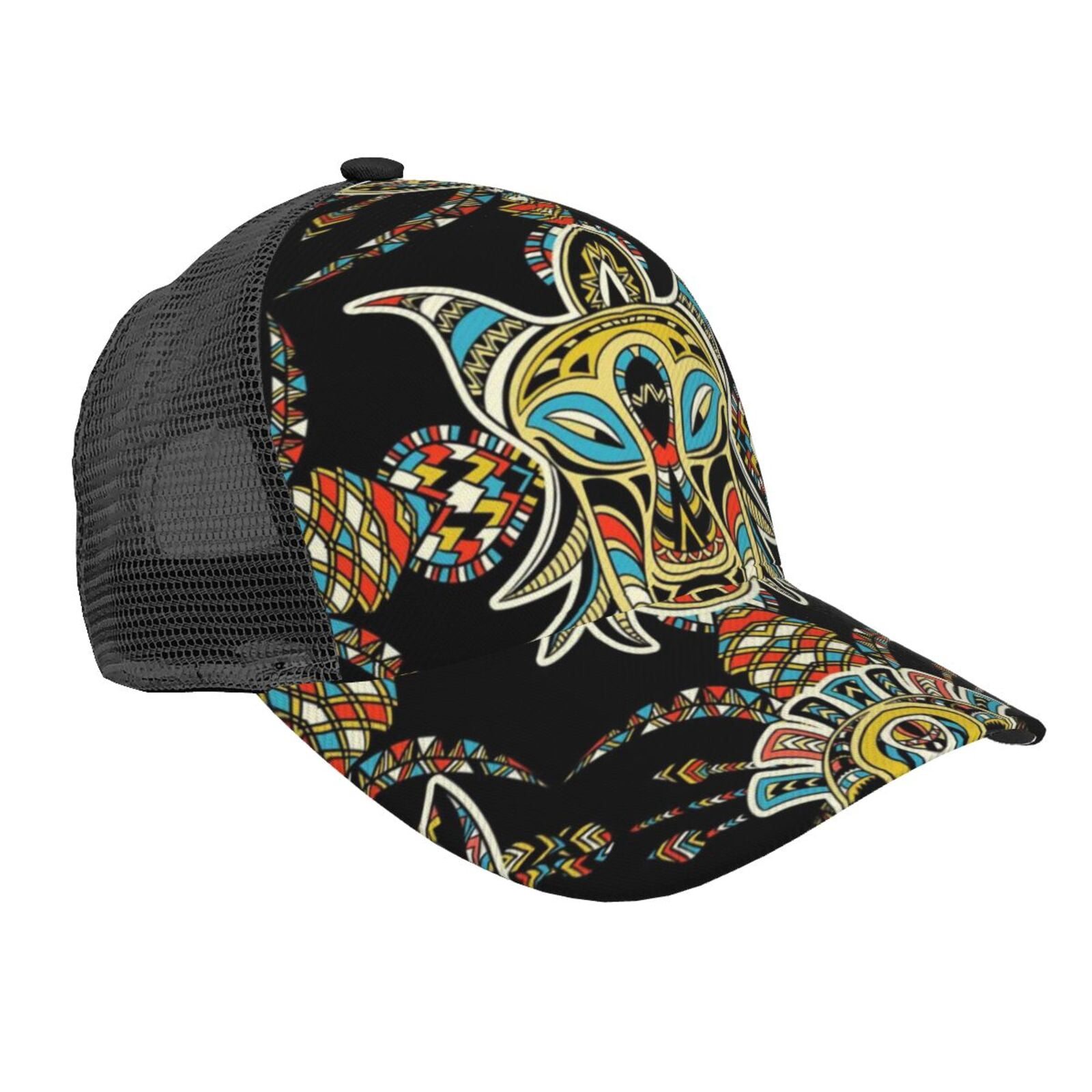 Baseball Caps Mesh Dad Snapback Outdoor Hats for Men Women, Tribal Head ...