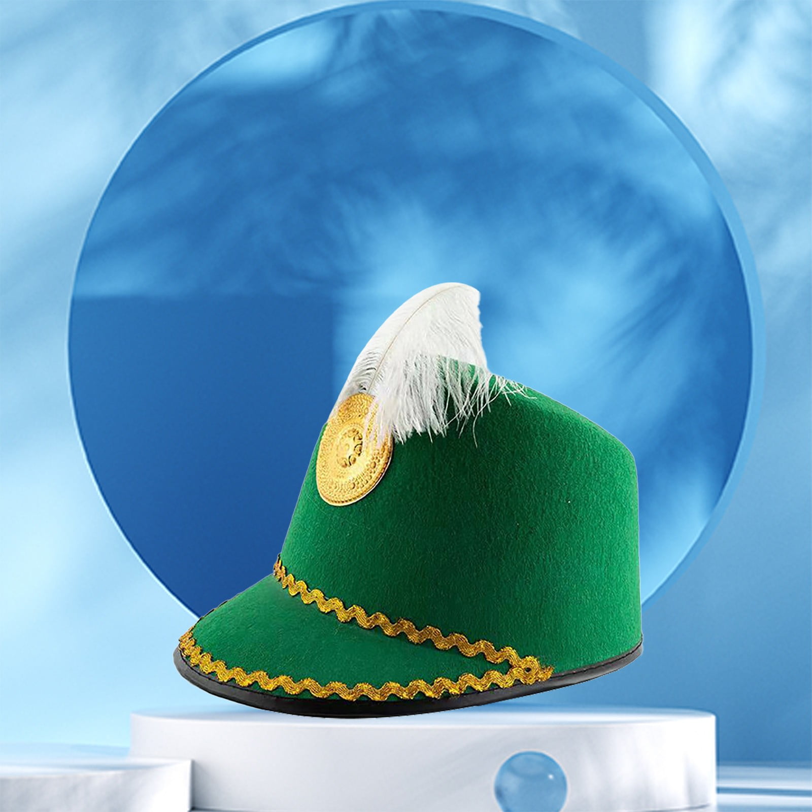 Baseball Caps Outdoor Sun Hats Cowboy Hat with Feather Hat Cos Honor Guard Hat Drum High Top ...