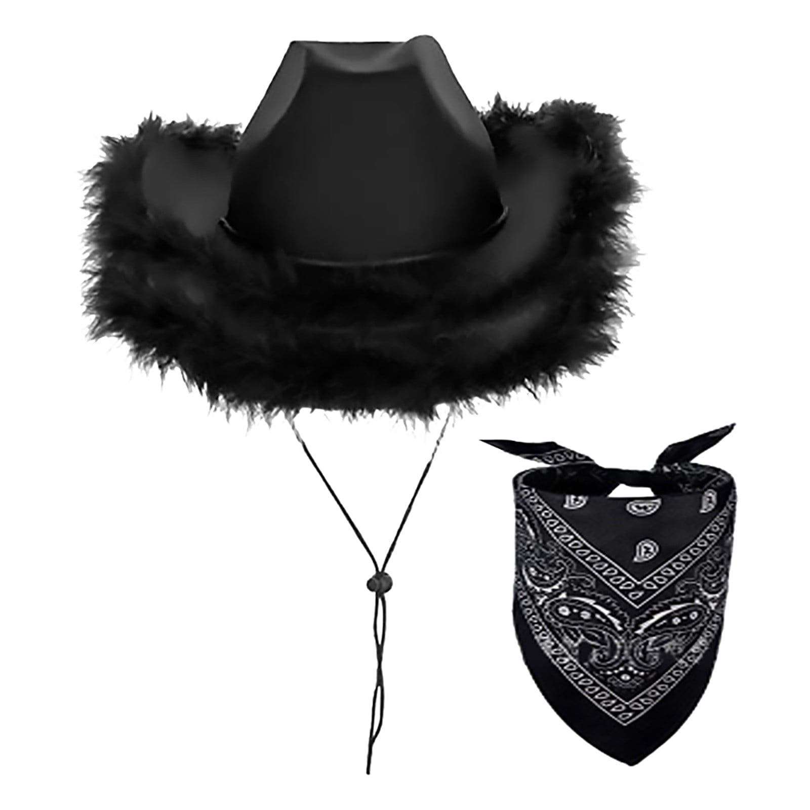 Baseball Caps Outdoor Sun Hats Cowboy Women's Western Cowboy Hat Scarf ...