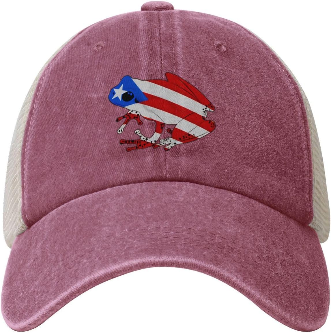 Baseball Caps Puerto Rico Flag Frog Hat Cap Adjustable Fitted Hat Black ...