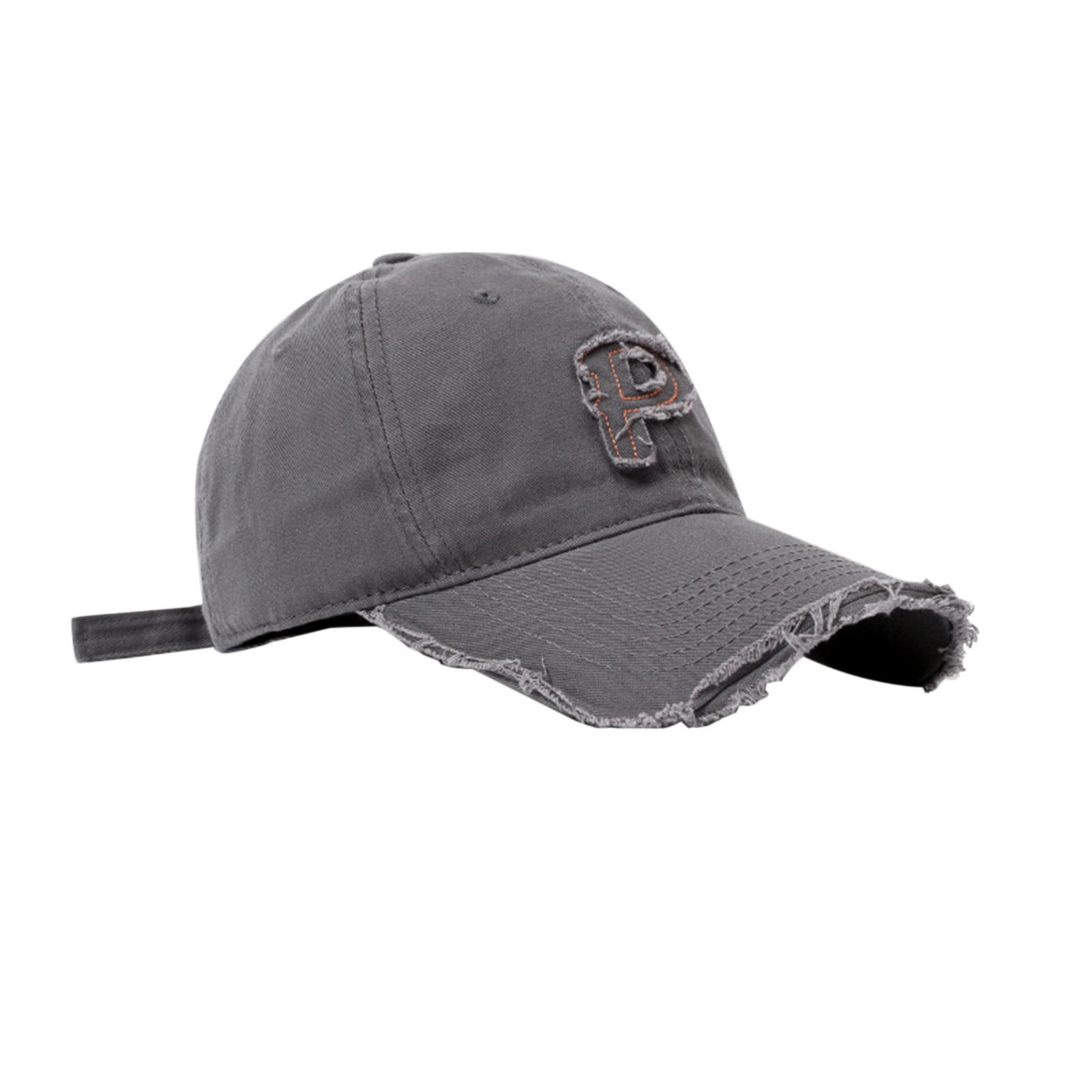 Baseball Caps Spring/Summer Big Headed Soft Top P Letter Solid Color ...