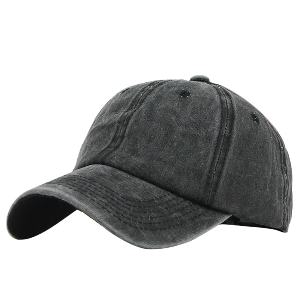 Baseball Caps for Women, Black Hat Plain Trucker Visor Buns Baseball ...