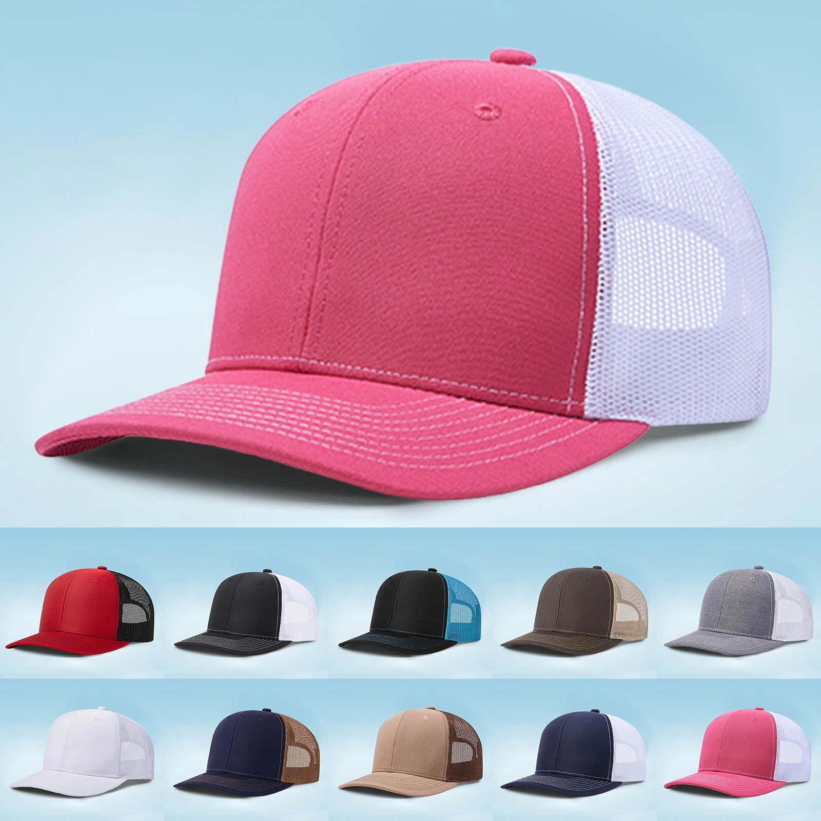 Baseball Caps for Men Women Unisex Mesh Back Trucker Hat Adjustable ...