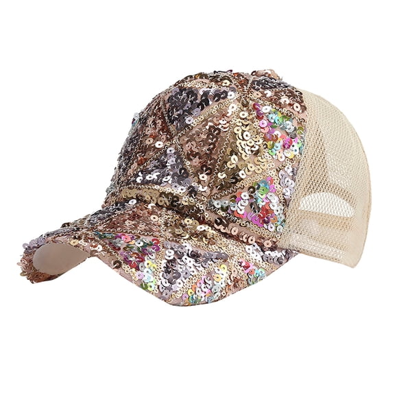 Baseball Caps for Women and Men Sun Beach Sequins Hat Cap Breathable ...