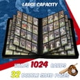 Baseball Card Binder 16 Pocket 1000+ Cards Pu Cover Trading Sports Side ...