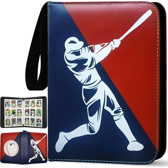 Baseball Card Binder 900 Pockets, 50 Sleeves Large Baseball Binder 3 ...