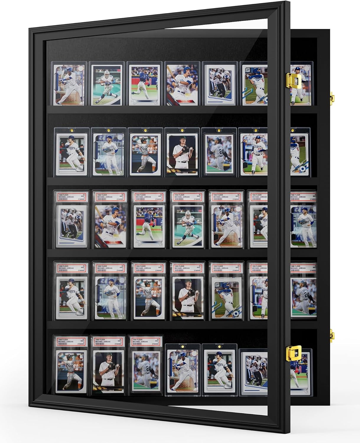 Baseball Card Display Case, 35 Graded Card Display Frame Lockable ...