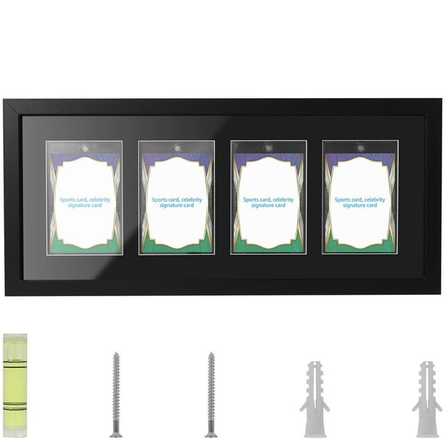 Baseball Card Display Case 4 Grids Trading Card Display Frame Wall ...