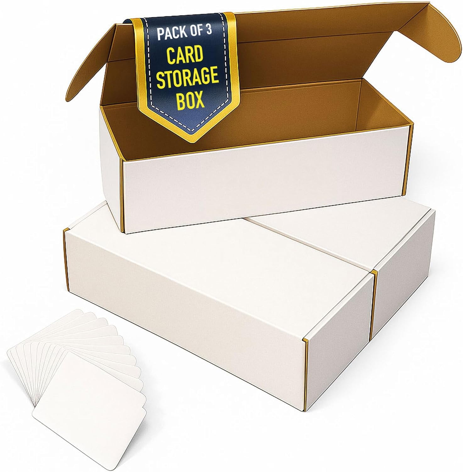 Baseball Card Storage Box - 3 TCG Card Holder Boxes, 600+ Ct. Sports ...