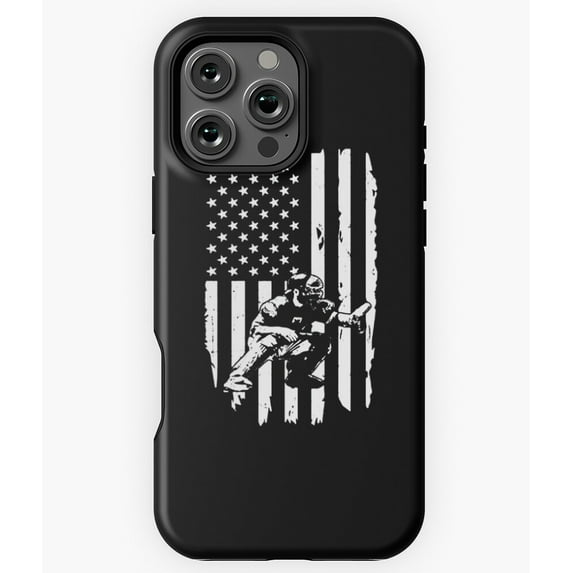 Baseball Catcher American Flag N4234 Phone Case for iPhone 17 16 15 14 ...