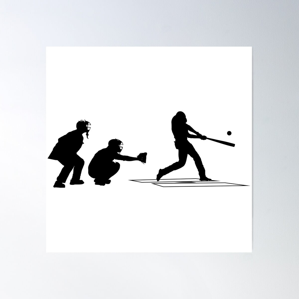 Baseball Catcher, Batter And Umpire In Ready Position To Playing ...