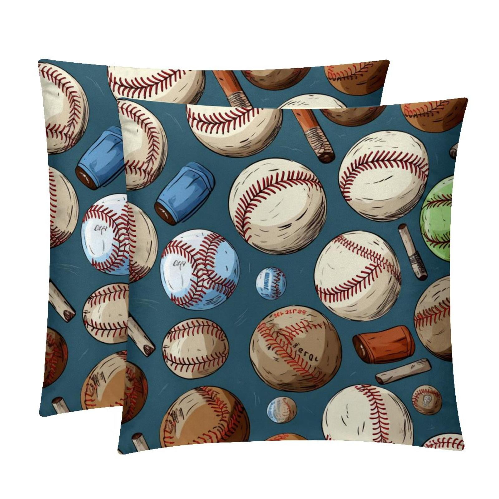Baseball Chair Pillow Covers Set - Decorative Pillows Covers, Velvet ...