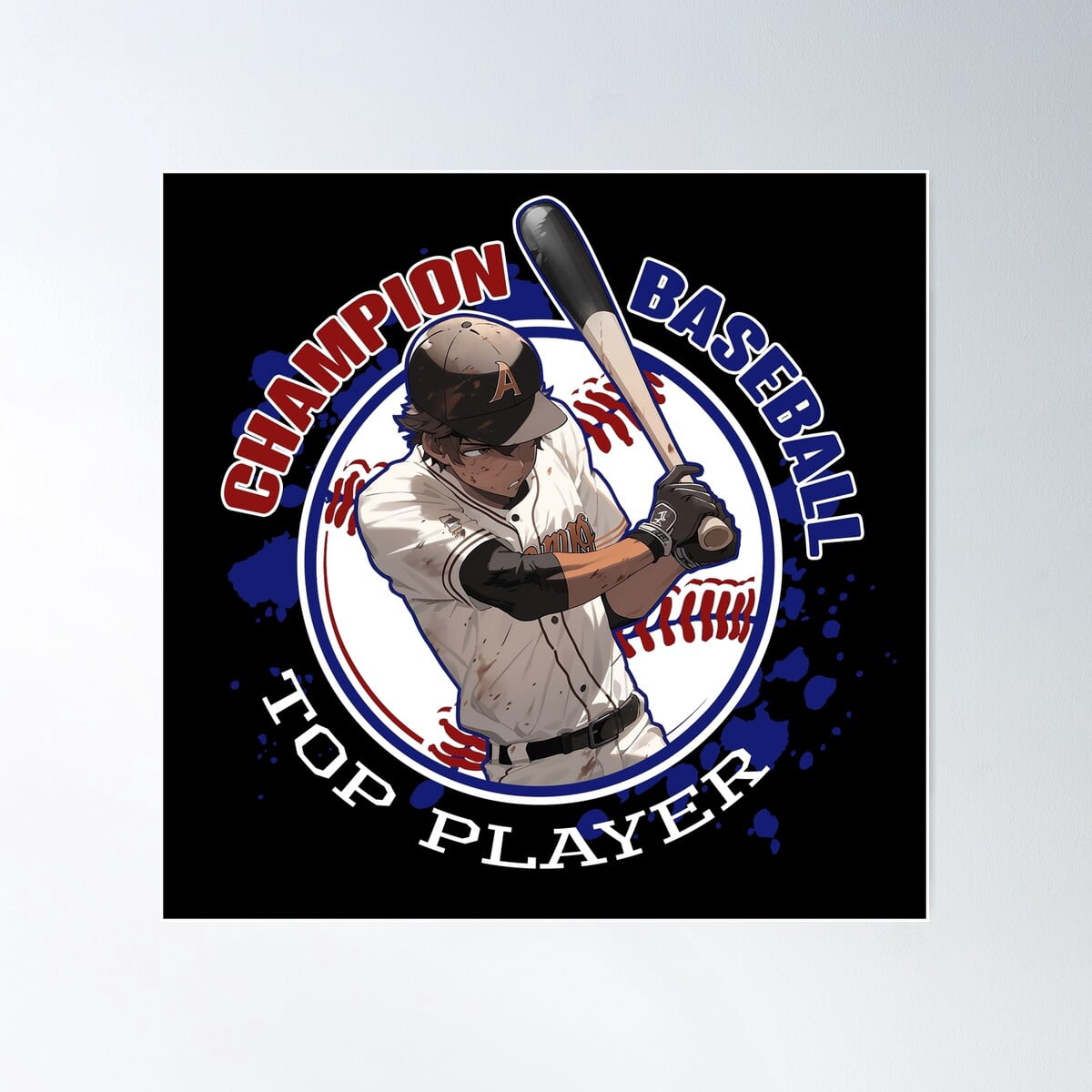Baseball Champion Player – Anime Shirt Poster Wall Art, Modern Wall ...