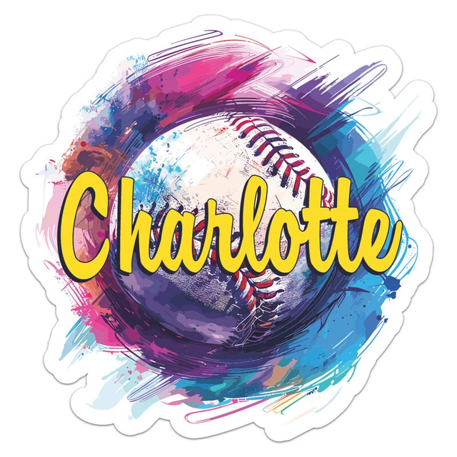 Baseball Charlotte Sticker Phone Decal Water Bottle Stickers Car Decals ...