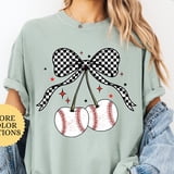 Baseball Cherries Coquette Shirt Baseball Coquette Tee Woman Game Day ...