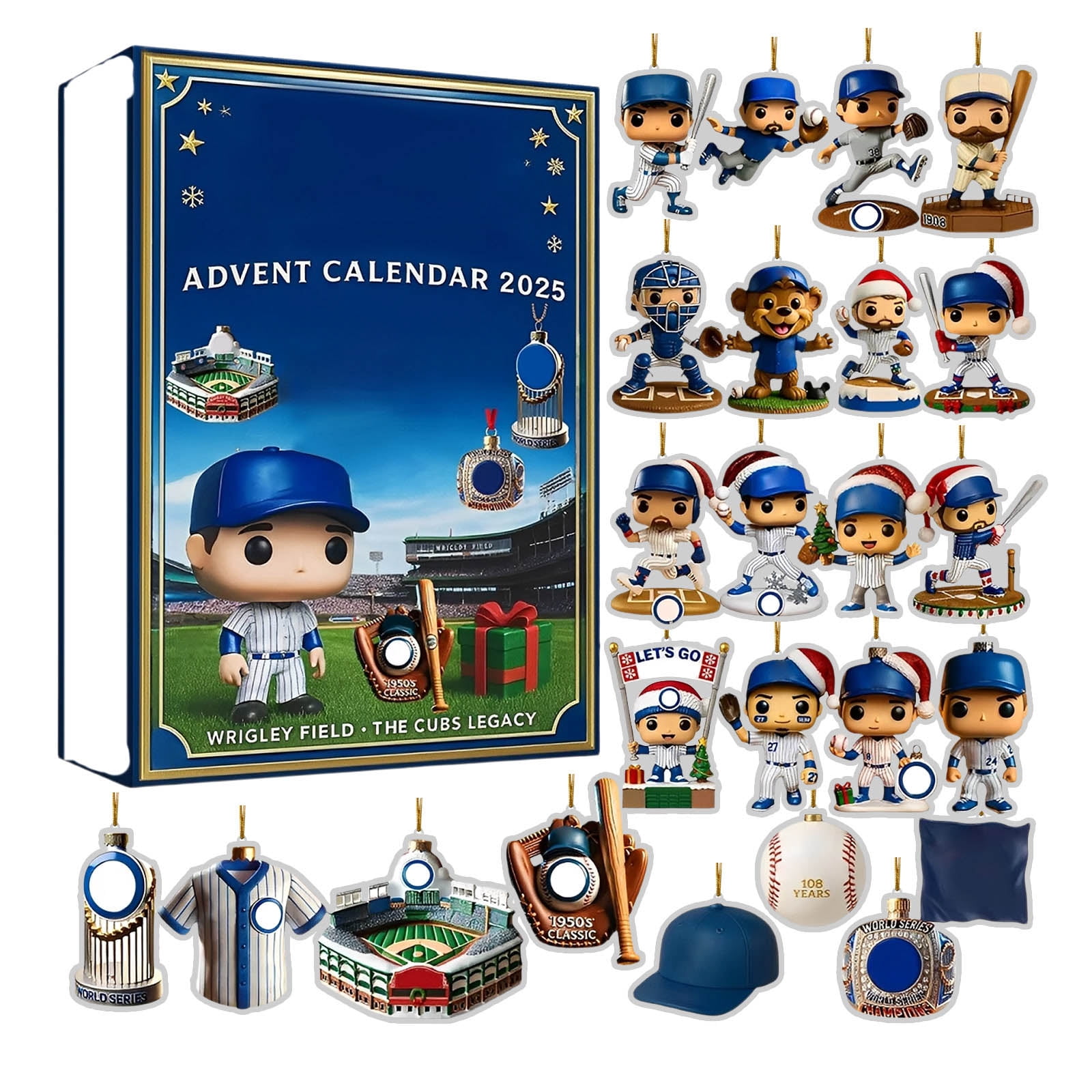 Baseball Christmas Advent Calendar 2025, Chicago Cub Baseball Team ...