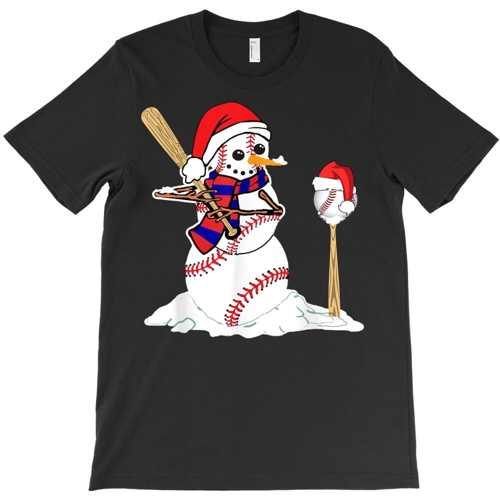 Baseball Christmas Snowman Funny Playing Baseball Holiday Graphic ...