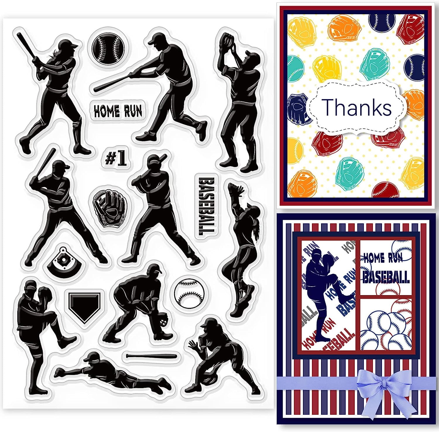 Baseball Clear Stamps Baseball Player Silicone Stamps Sports Theme ...